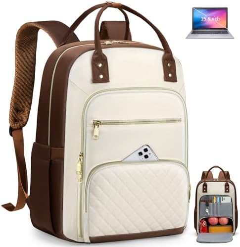 15.6 Inch Laptop Backpack, Lunch Backpack for Women, Water Resistant ...