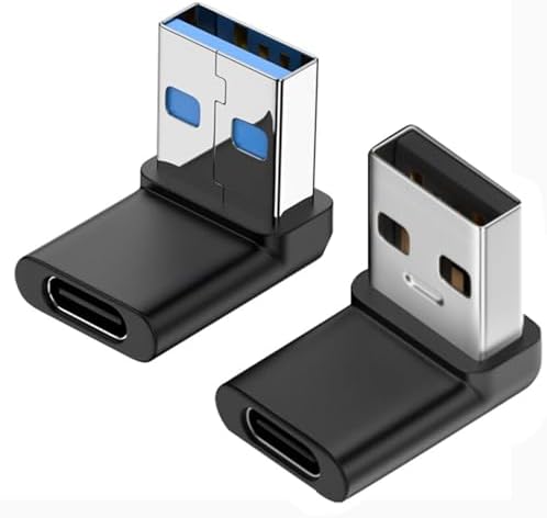 Herfair 2 Pack USB-C Female to USB Male Adapter, USB C to USB 3.1 90 ...
