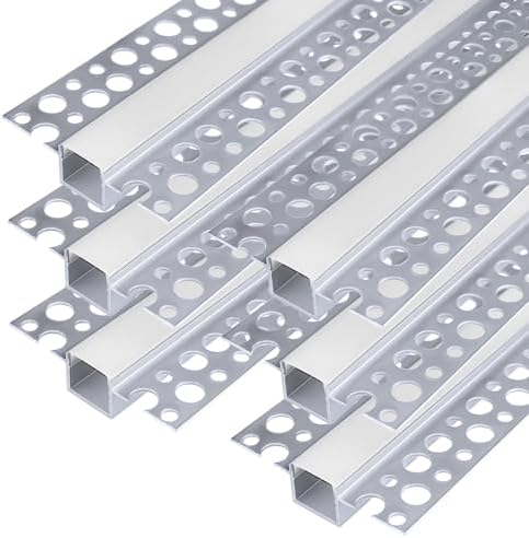 inShareplus Plaster-in LED Channel, 3.3ft/1m 6-Pack led Aluminium ...