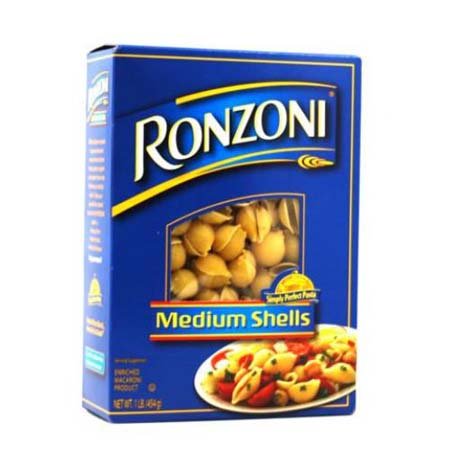 Amazon.com : Ronzoni Shells, Medium 16 oz (Pack Of 12) : Ziti Pasta ...