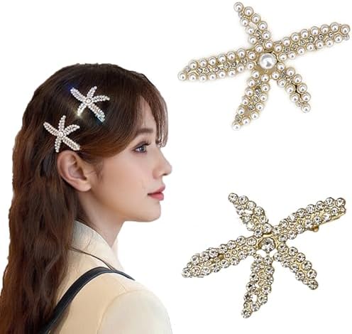 Amazon.com : MEEKEST 2 Pcs Starfish Hair Clips Mermaid Costume ...