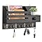 Amazon.com: HOMEBROS Key Holder Wall Mount, Black Wooden Mail Key ...