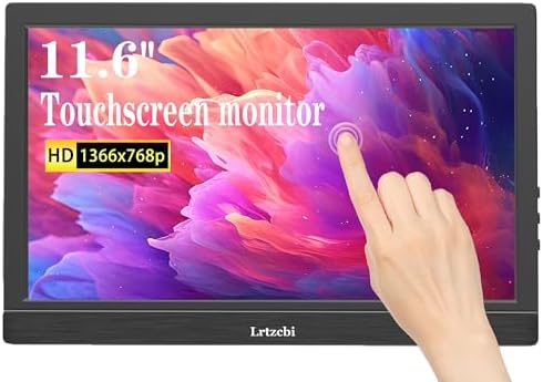 Lrtzcbi Portable Monitor Touchscreen 11.6 Inch HD 1366x768P LED Display ...