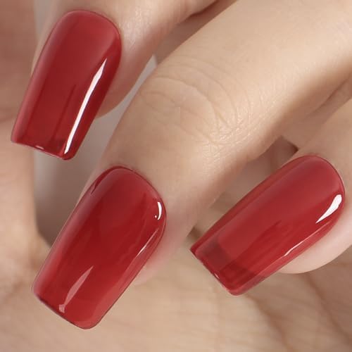 Amazon.com: TUTUYU Jelly Red Gel Nail Polish,0.5 Fl Oz Translucent ...