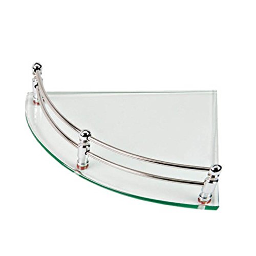 Snc 12"-inch Glass Bathroom Corner Shelf Set (Glossy, 1-Pieces ...