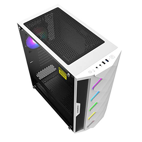 GameMax White Diamond ARGB Mid-Tower PC Gaming Case, ATX, 3 Pin Aura ...