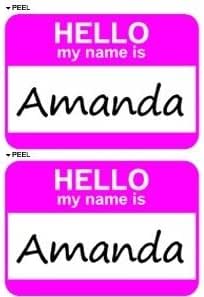 Amazon.com - Hello My Name Is Amanda - Sheet of 2 - Window Bumper ...
