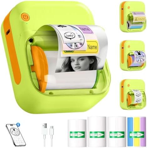 Amazon.com: LiTTPOPO Portable Bluetooth Thermal Label Maker with 4 ...