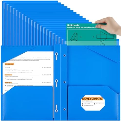 Amazon.com : Henoyso 72 Pcs Plastic Folder with Clear Front Pocket and ...