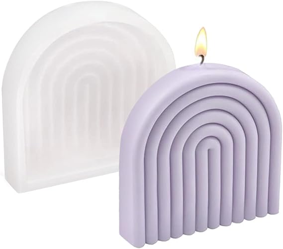 Amazon.com: Rainbow Arch Candle Mold, Striped U-Shaped Silicone Mold ...