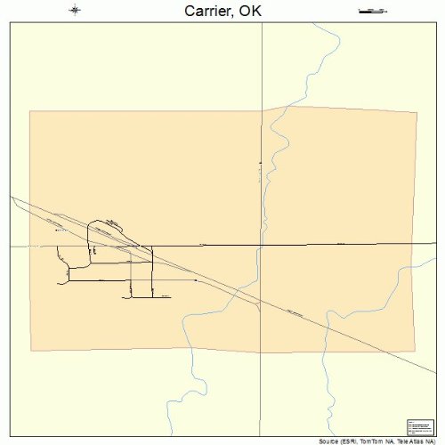 Large Street & Road Map of Carrier, Oklahoma OK - Printed poster size ...