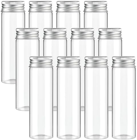 Amazon.com: TUZAZO 12PCS 50ml / 1.7oz Mini Spice Jars Glass Bottle ...