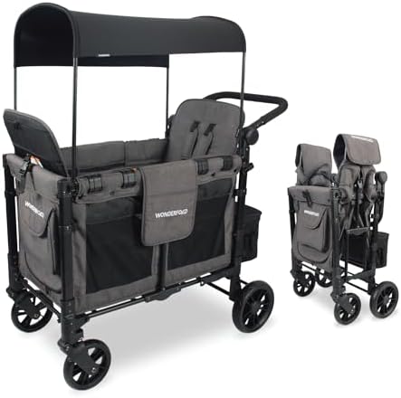 WonderFold W2 Elite KinderVan mit 2 Hochsitzen mit 5-Punkt ...