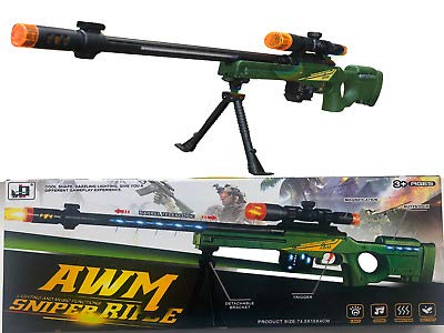 Toysrex Awm Sniper Rifle Camouflage Toy Gun Battery Operated Light ...