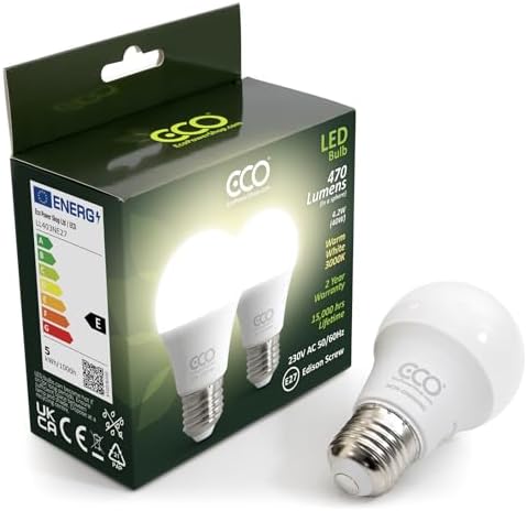 ECO 40W Equivalent E27 Screw Energy Saving LED Light Bulb, Low Energy 4 ...