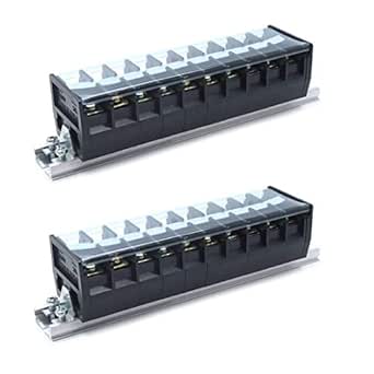 Sscon 2pcs 10 Positions 660V 30A Dual Rows Screw Terminal Strip Block with Cover TD-3010: Amazon ...