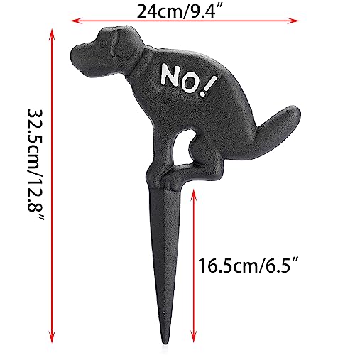 Snapklik.com : JUXYES Pack Of 2 Cast Iron No Pooping Yard Sign Stake