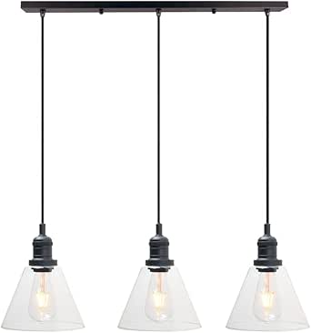 Phansthy Industrial 3-Light Pendant Light, Adjustable Hanging Light ...