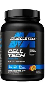 MuscleTech CellTech Creatine Monohydrate Powder, Post Workout Recovery ...