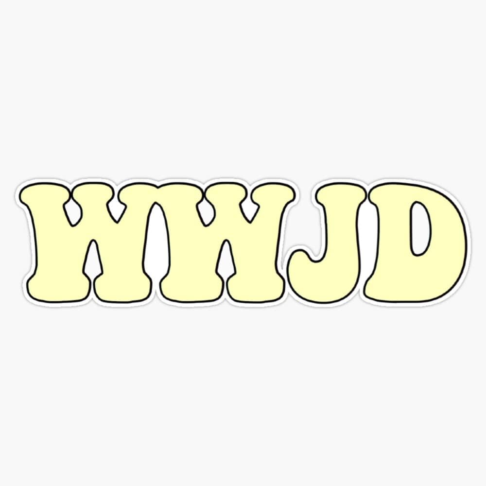 Amazon.com - WWJD - Yellow Sticker Bumper Sticker Vinyl Decal 5"