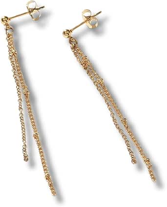 Amazon | [mico.lor] ステンレス ピアス (248) チェーン 2個セット 揺れるピアス チェーン 細め レディース ピアス 女性 サージカルステンレス 316L 金属 ...