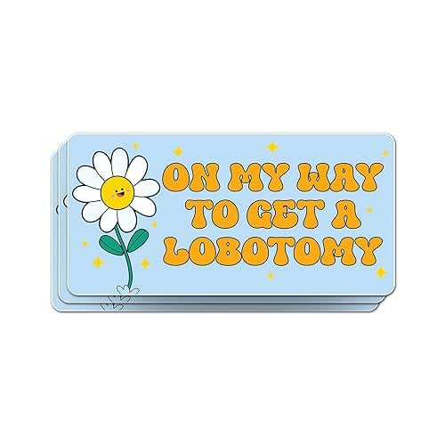 Amazon.com: On My Way To Get A Lobotomy Sticker Funny Flower Daisy Meme ...