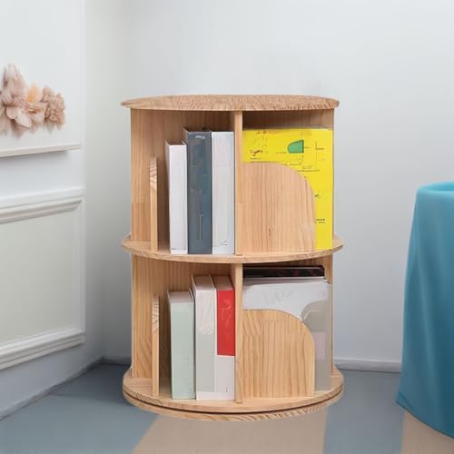 Amazon.com: DELLMAO Rotating Bookshelf 2 Tier 360 Display Floor ...