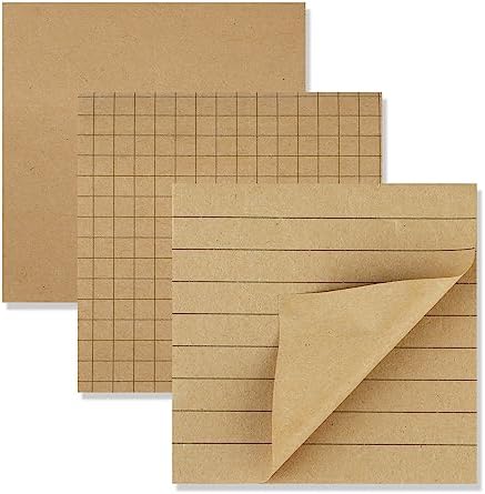 3 Pack Sticky Notes 3 x 3 Inches Aesthetic Sticky Notes with Lines ...