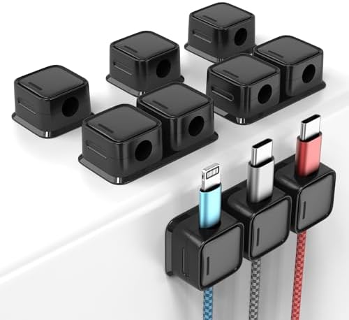 Smofish Cord Organizer, 6 Pack 10-Slot Cable Management, Strong Phone ...