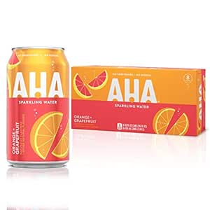 Amazon.com: AHA Sparkling Water, Orange Grapefruit, 12 Fl Oz Cans, 8 Pack
