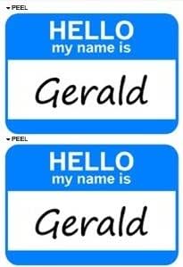 Amazon.com - Hello My Name Is Gerald - Sheet of 2 - Window Bumper ...