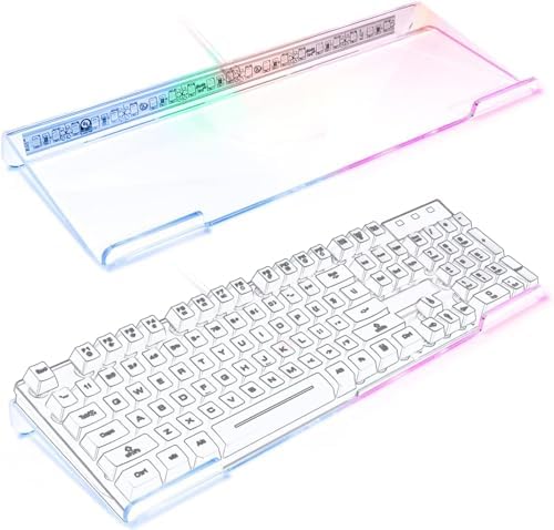 Amazon.com: RGB Acrylic Computer Keyboard Stand, LED Backlit Keyboard ...