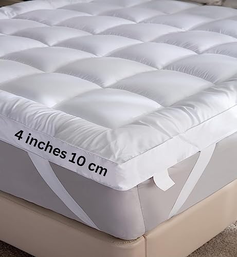 4 Inch Thick Super Soft Mattress Topper - Superking : Amazon.co.uk ...