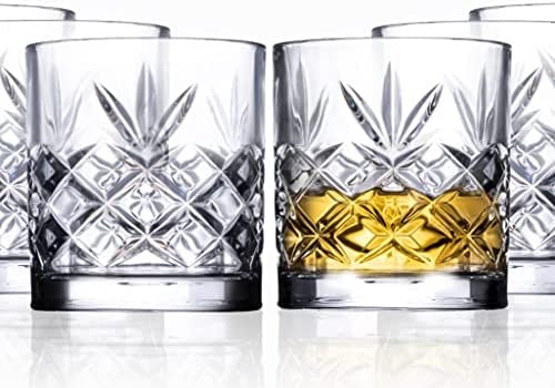 PrimeWorld 355ml Design Line Whisky Glass Short Drinking Glass for ...