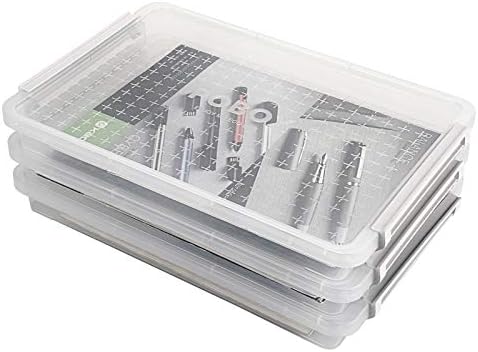 Iris Ohyama A4 Plastic File Storage Box, 4L, Set of 3, Clear, Latching ...