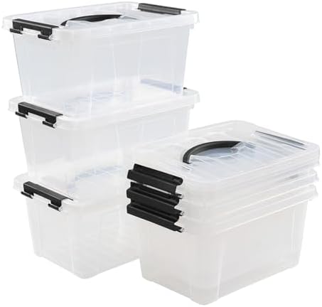 Amazon.com - Leendines 6 Liter Plastic Storage Box, Clear Storage Bin ...