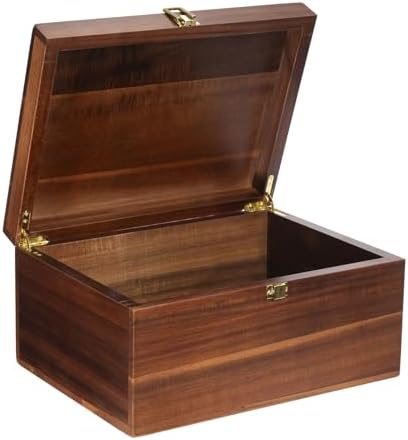 Amazon.com: LXSEREY Wooden Box 100% Acacia Wood Storage Box with Lock ...