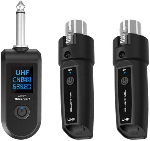 kh Wireless Microphone Converter Rechargeable XLR Transmitter and Receiver, Compact Wireless ...