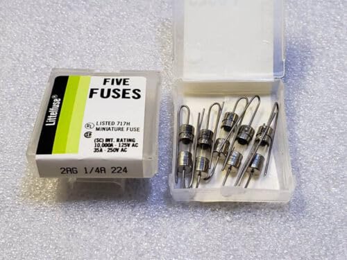 LITTELFUSE 224.250 1/4 AMP 2AG (5 X 15mm) Fast Acting Glass FUSES- 5 ...