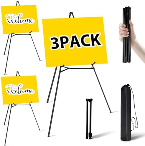 Amazon.com: Nicpro Folding Easels for Display, 3 Pack 63 Inch Metal ...