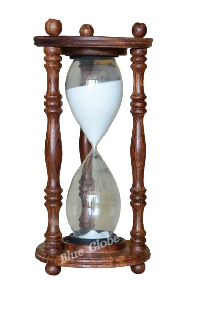 Wooden Hourglass Vintage White Sand Collectible Sand Timer Handmade ...