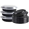 Amazon.com: VeZee 48oz Disposable Black Meal Prep/Bento Box with Clear ...