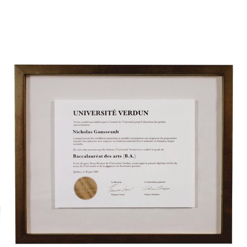 nexxt Suspense Wood Float Document Frame, 13 by 16-Inch, Chestnut ...