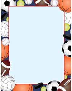 Amazon.com : Stationery Letterhead, Team Sports, PK80 : Office Products
