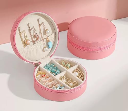Kalitus Leather Mini Jewelry Travel Case Small Travel Jewelry Organizer ...
