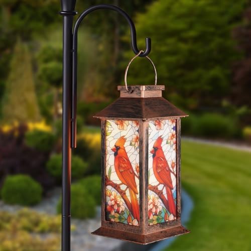 Amazon.com: Cardinal Solar Lantern Outdoor Hanging Cardinal Garden ...
