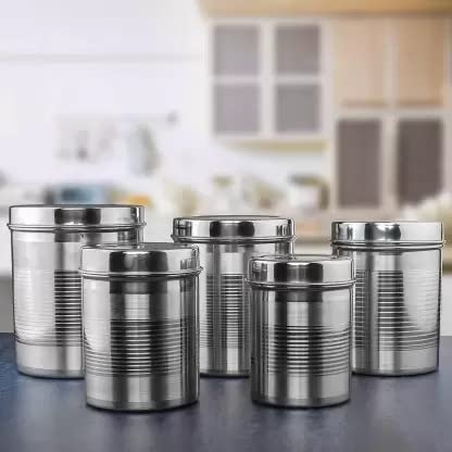 MUKE® High Grade Stainless Steel Jars & containre Kitchen set (Pack of ...