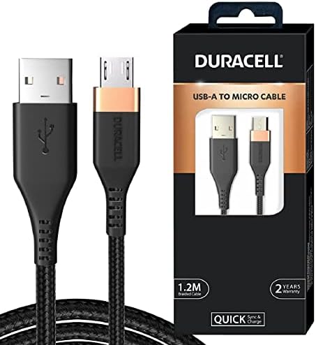Duracell Micro USB 3A Braided Sync & Fast Charging Cable, 3.9 Feet (1 ...