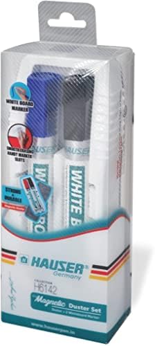 Hauser White Board Pens & Duster Set | Set of 2 Color Pens & 1 Duster ...