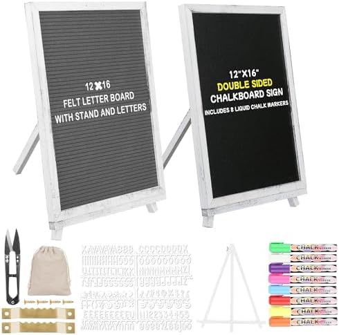 Amazon.com : 12" x 16" Double Sided Chalk Board with Stand, Felt Letter ...